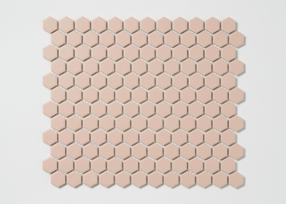 Blush Pink Glazed Small Hexagon Mosaic Tile - Mosaic Mode