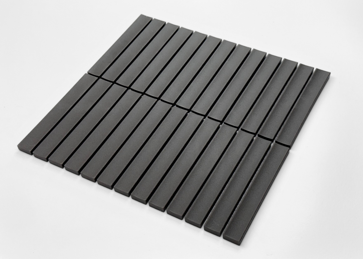 Onyx Concave Unglazed Finger Tile | Mosaic Mode