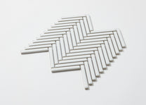 Antique White Gloss Kit Kat Herringbone Mosaic Tile - Mosaic Mode