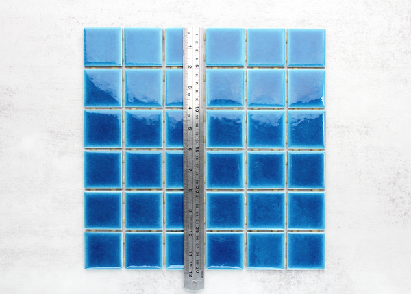 Teal Craquelle Square Mosaic Tile - Mosaic Mode