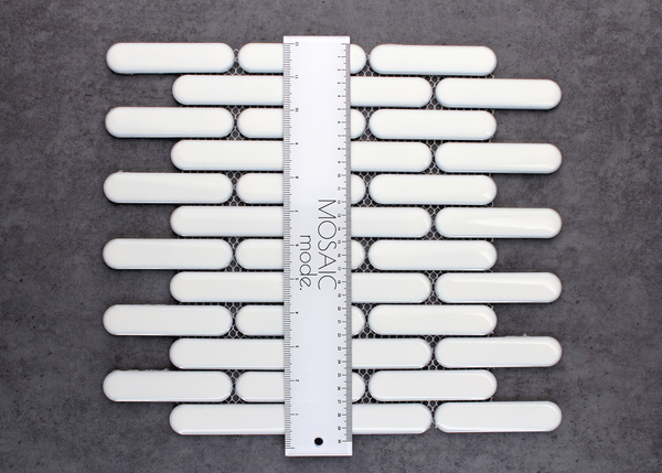 Antique White Gloss Round Head Finger Mosaic Tile - Mosaic Mode