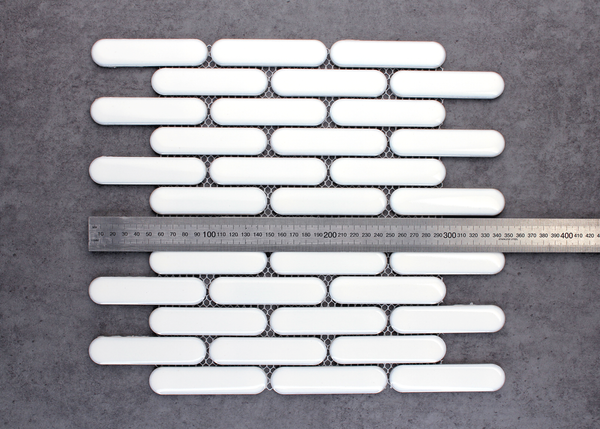 Antique White Gloss Round Head Finger Mosaic Tile - Mosaic Mode