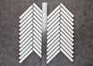 Antique White Gloss Kit Kat Herringbone Mosaic Tile - Mosaic Mode