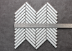 Antique White Gloss Kit Kat Herringbone Mosaic Tile - Mosaic Mode