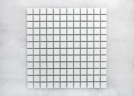 White Matt Small Porcelain Glazed Square Mosaic Tile - Mosaic Mode