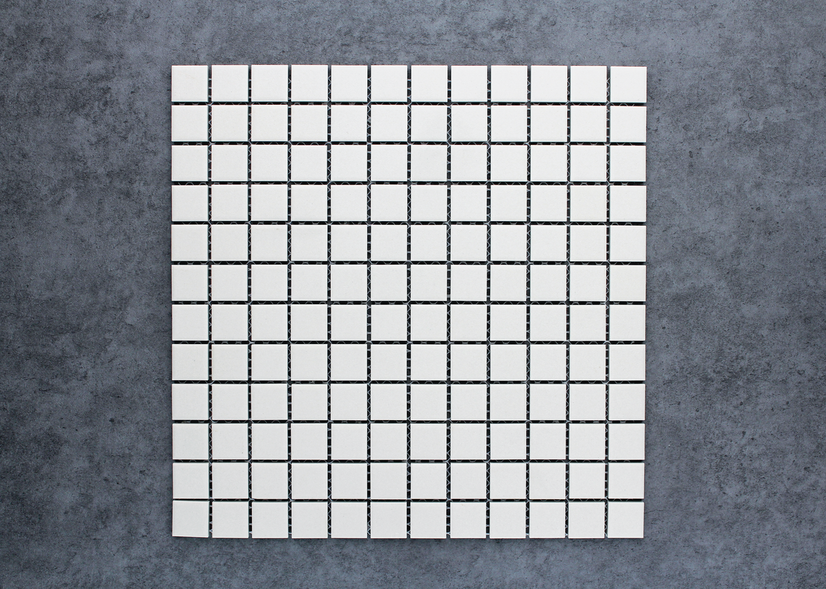 Off White Unglazed Small Square Mosaic Tile - Mosaic Mode