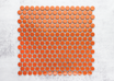 Orange Gloss Penny Round Mosaic Tile - Mosaic Mode