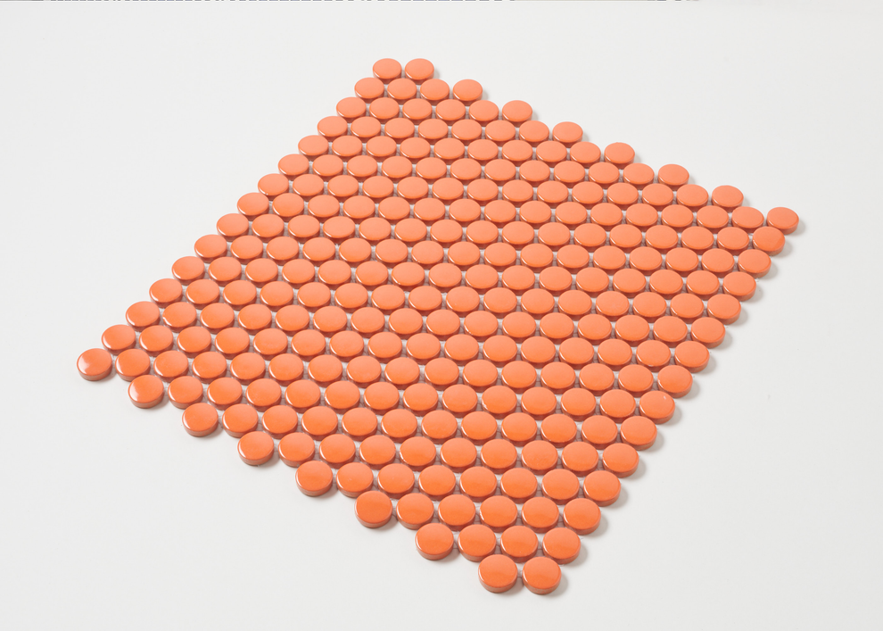 Orange Gloss Penny Round Mosaic Tile - Mosaic Mode